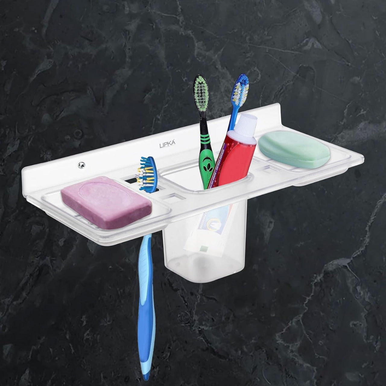 3 in 1 Toothbrush, Soap Dish, and Toothpaste Holder Set | Lipka Home