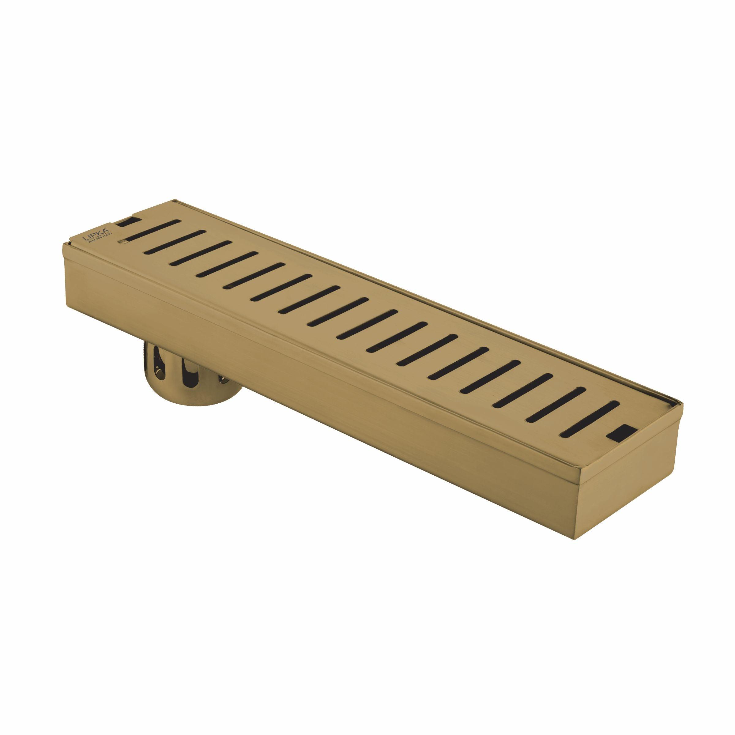 Vertical Shower Drain Channel - Yellow Gold (12 x 3 Inches) - LIPKA ...