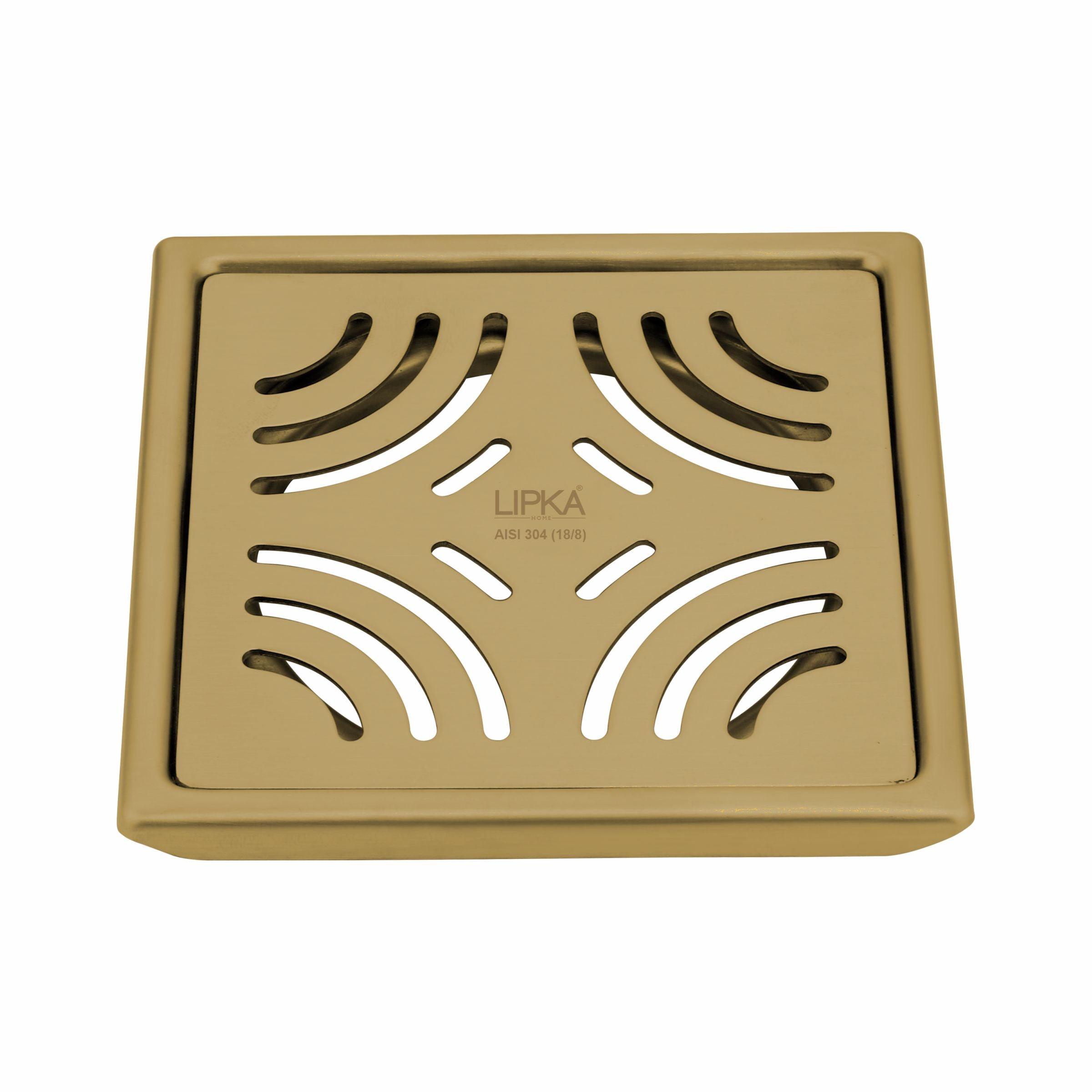 Purple Exclusive Square Floor Drain in Yellow Gold PVD Coating (6 x 6 ...