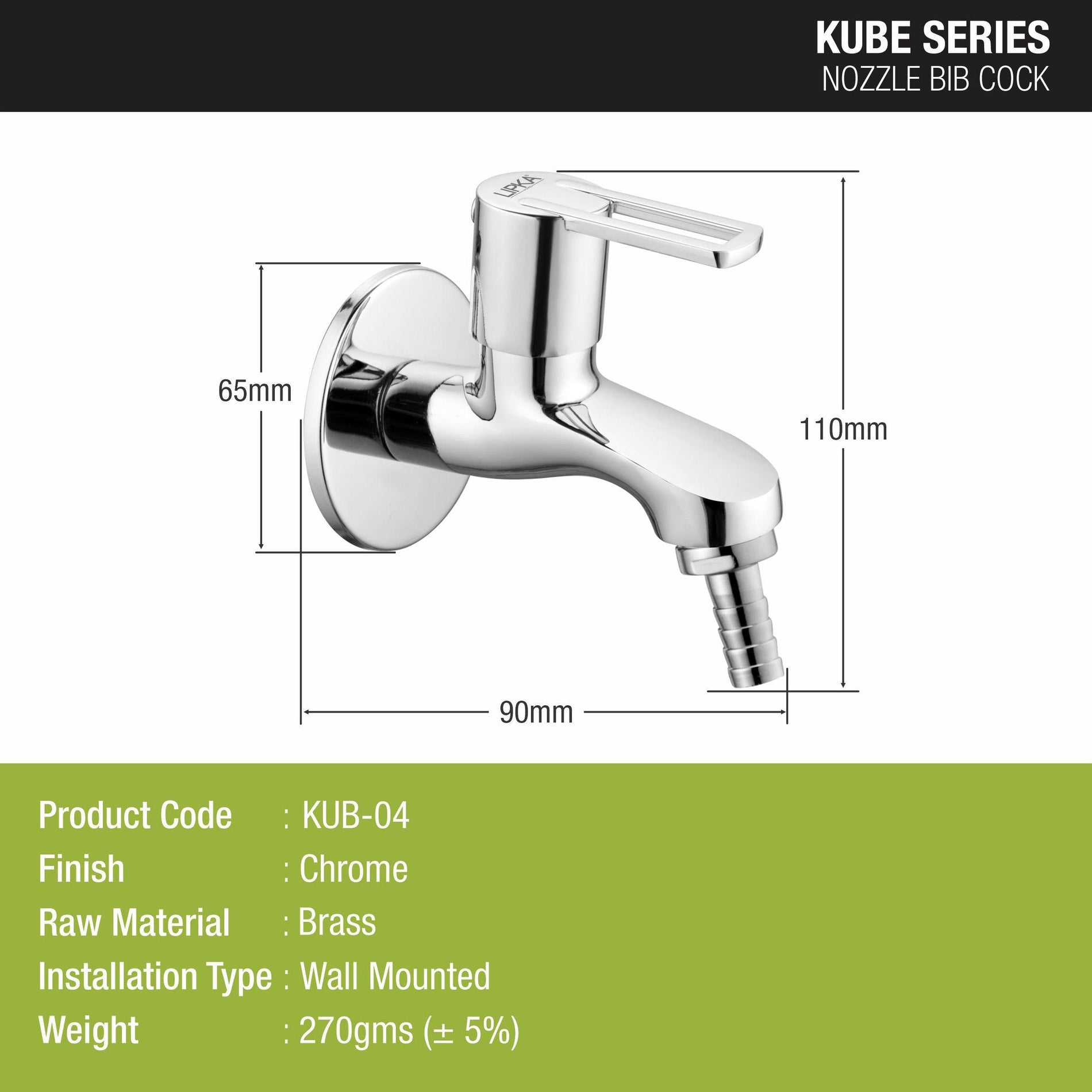 Chrome Plated Brass Bib Tap for Sink and Basin | Lipka Home