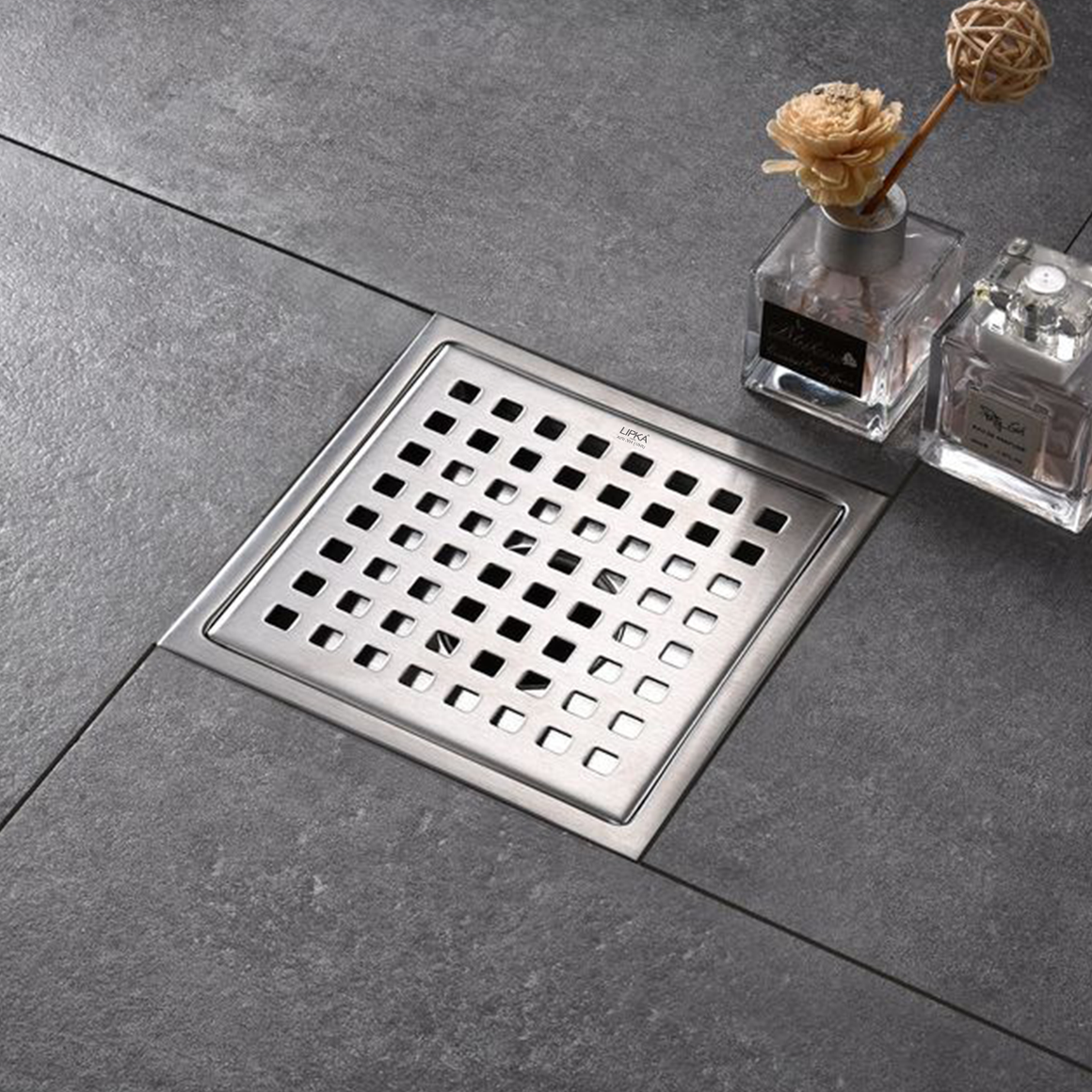 Red Exclusive Square Floor Drain (5 x 5 Inches) - LIPKA | Lipka Home