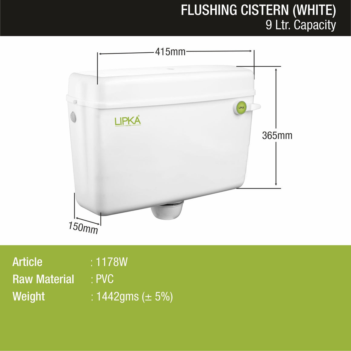 Cistern Flush Tank for Toilet and Bathroom in India | Lipka Home