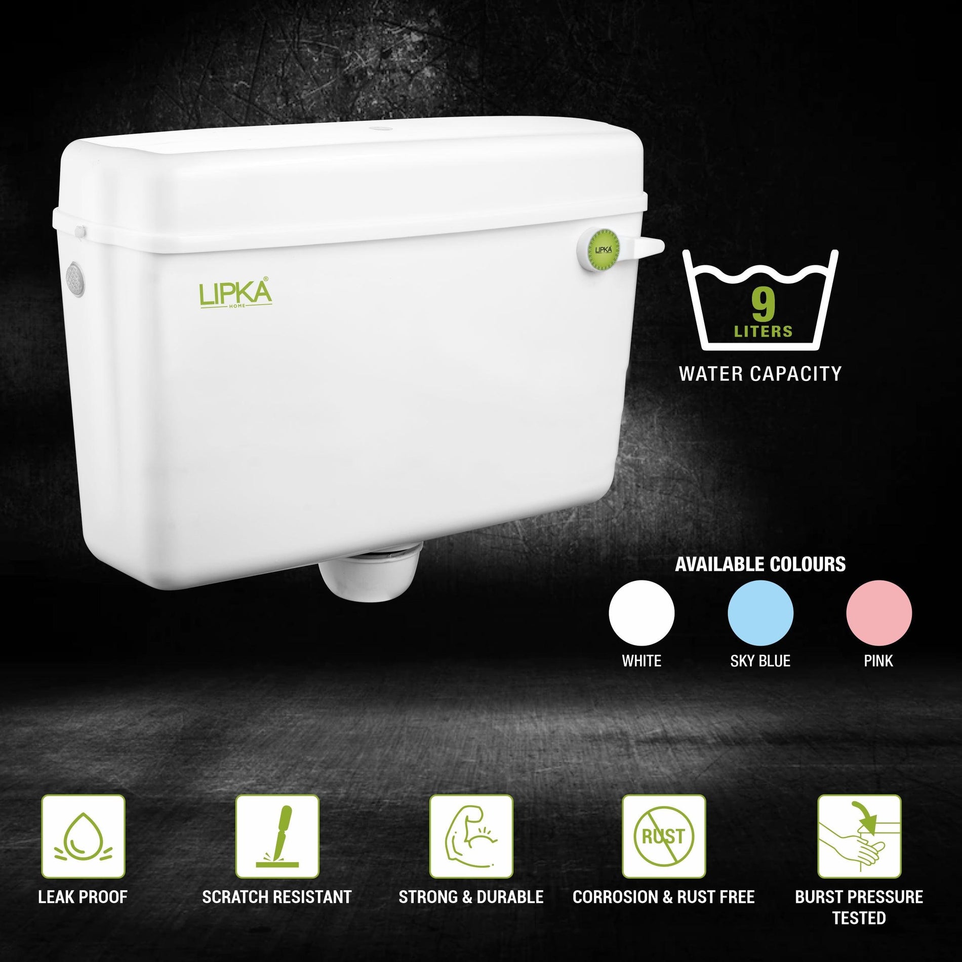 Round Flushing Cistern/ Flush Tank (White) |Commode not included| - LI ...