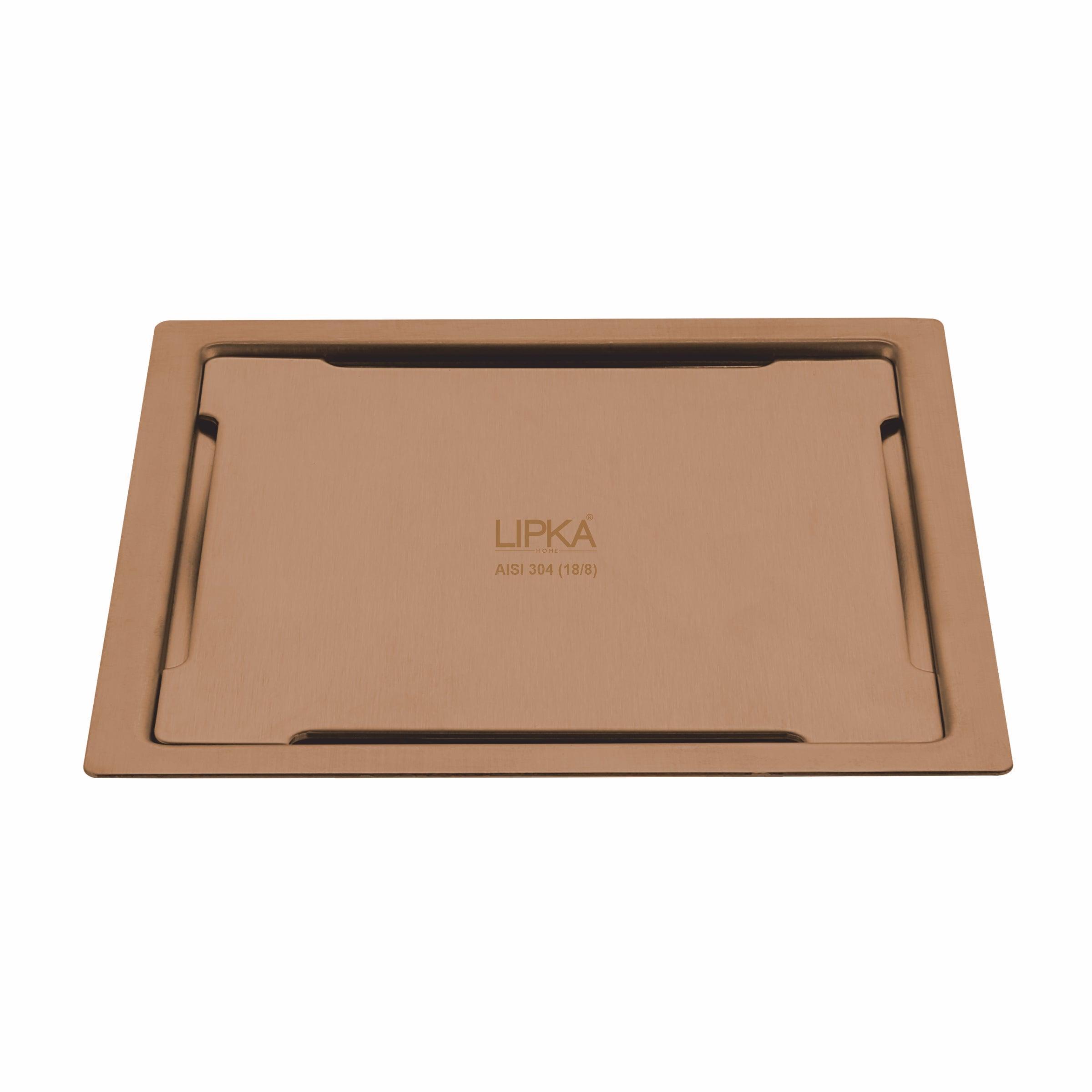 Yellow Exclusive Square Flat Cut Floor Drain in Antique Copper PVD Coa ...