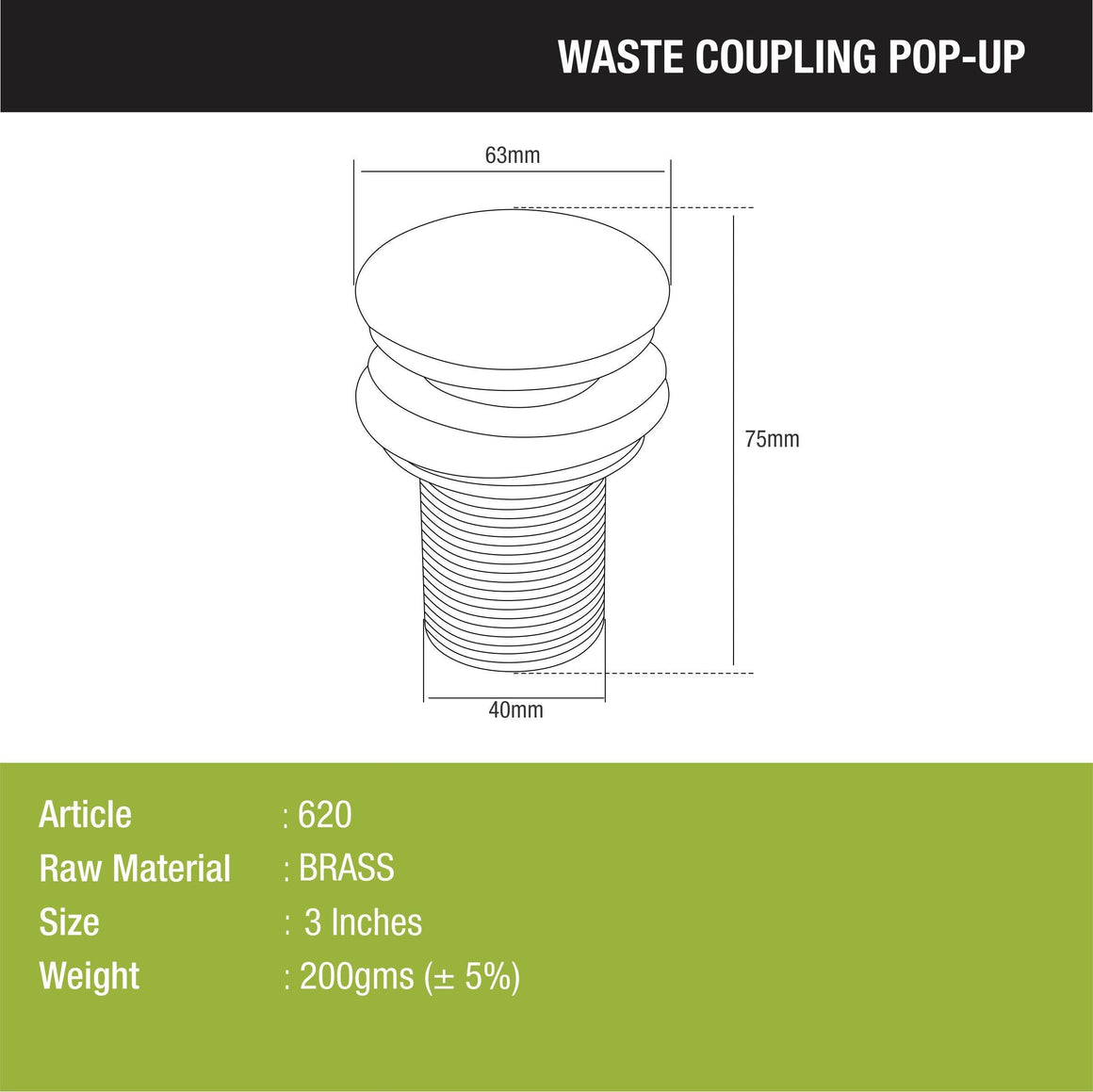 Steel Waste Coupling for Wash Basin | Lipka Home