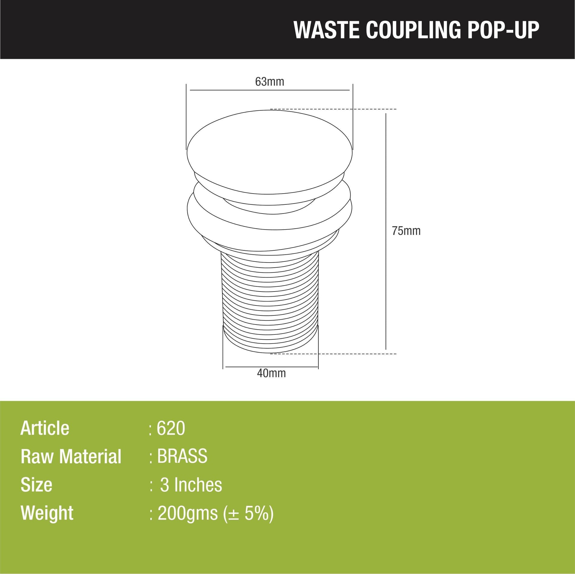 Steel Waste Coupling for Wash Basin | Lipka Home