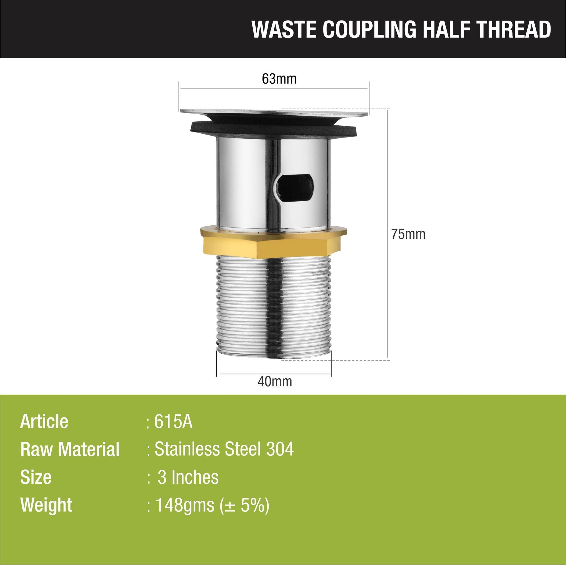 Steel Waste Coupling for Wash Basin | Lipka Home